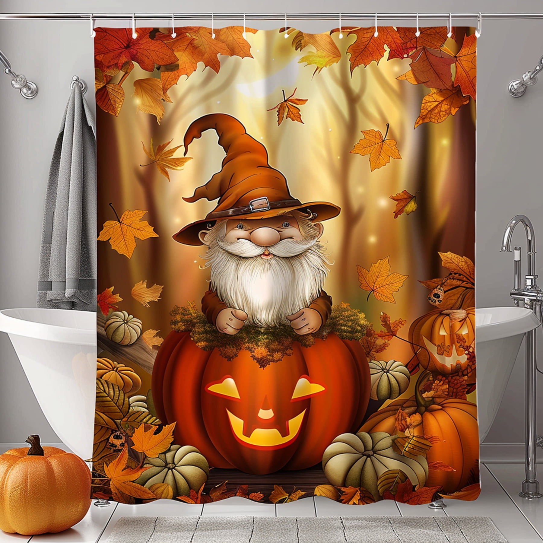 Autumn Fantasy Hide and Seek Shower Curtain Halloween Decor with ...