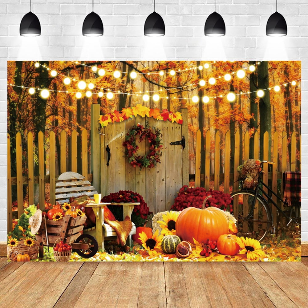 Autumn Farm Barn Hay Block Pumpkin Photography Backdrop Autumn Nature ...