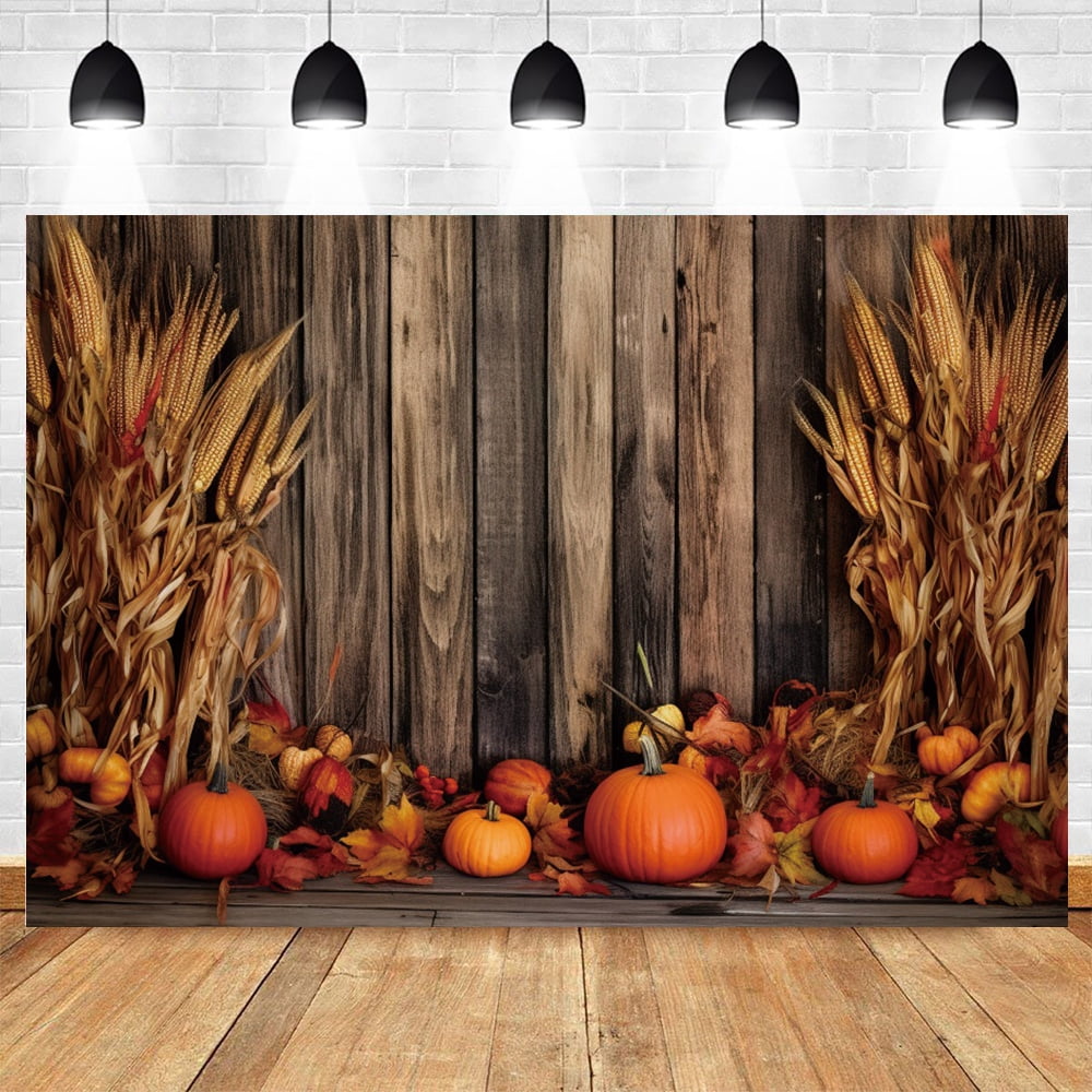 Autumn Farm Barn Hay Block Pumpkin Photography Backdrop Autumn Nature ...