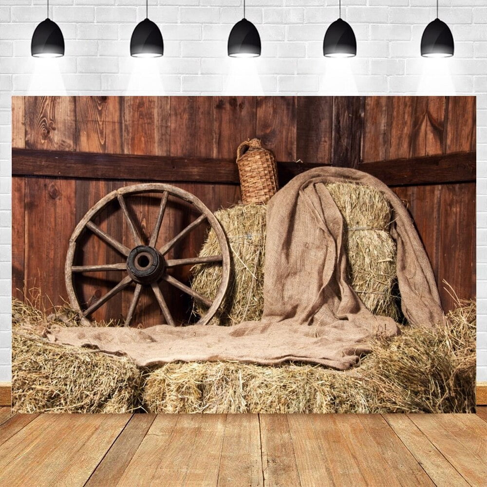 Autumn Farm Barn Haystack Warehouse Backdrop Farm West Cowboy Horse ...