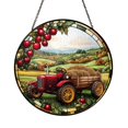 Autumn Farm Hayride Stained Glass Suncatcher – Rustic Window Decor ...