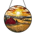 Autumn Farm Scene Glass Style Suncatcher – Decorative Window Art ...