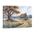 Autumn Farmhouse Old Tree Man Reading Rustic Country For Home Living ...