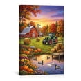 Autumn Farmhouse Sunset Rustic Tractor Pumpkins Fall Landscape Animal ...