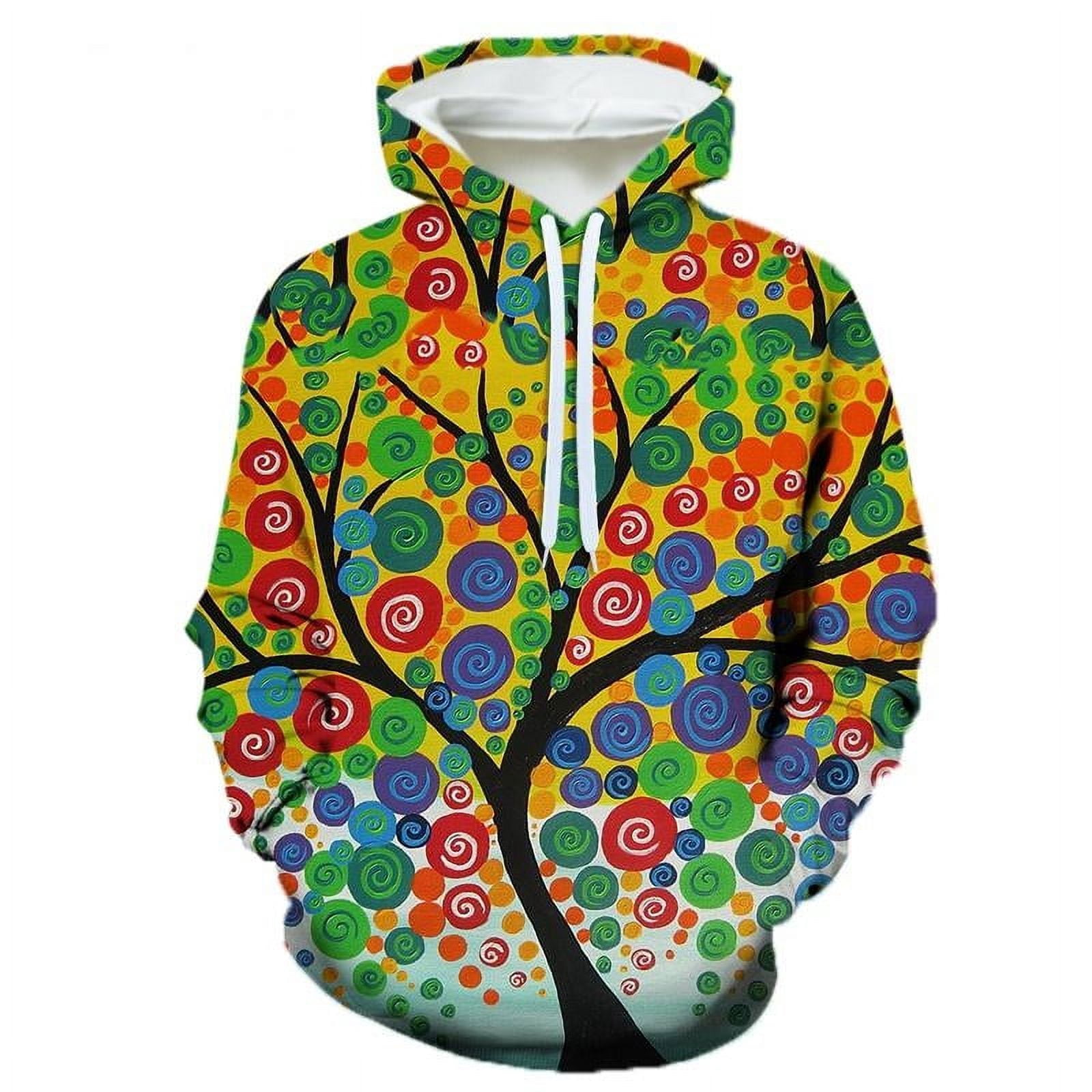 Autumn Fashion Creative Psychedelic Tree 3D Printing Funny Hoodie Art ...