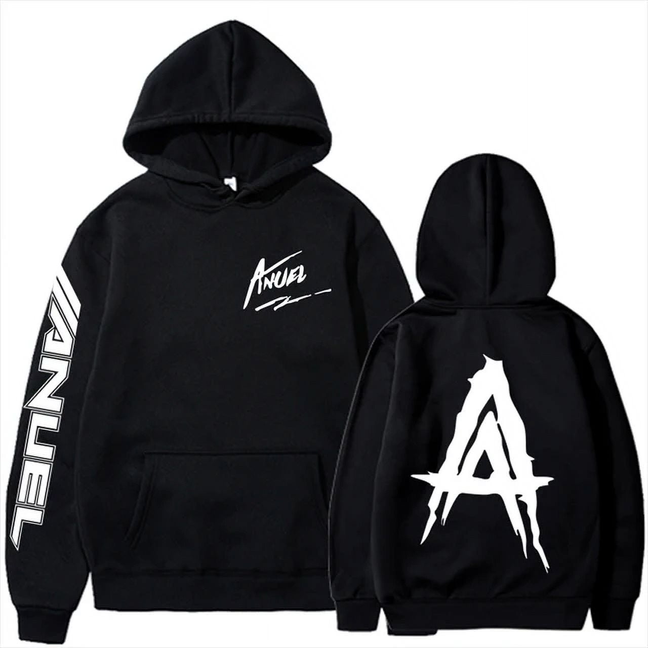Autumn Fleece Men's Hoodies Anuel AA Real Hasta La Muerte Print ...