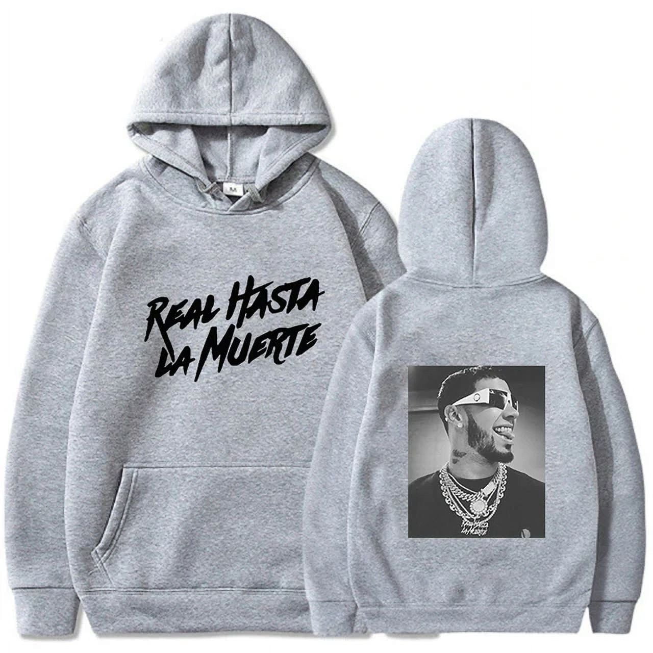 Autumn Fleece Men's Hoodies Anuel AA Real Hasta La Muerte Print ...