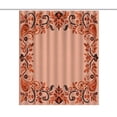 Autumn Floral Border Frame Print Shower Curtain,Cloth Fabric Waterproof ...