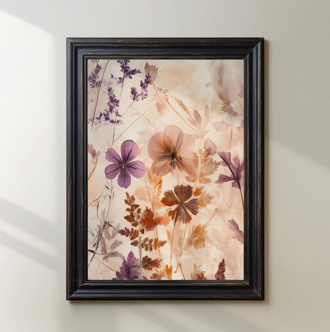 Autumn Floral Botanical Fall Leaves Purple Fall Decor Poster Modern ...
