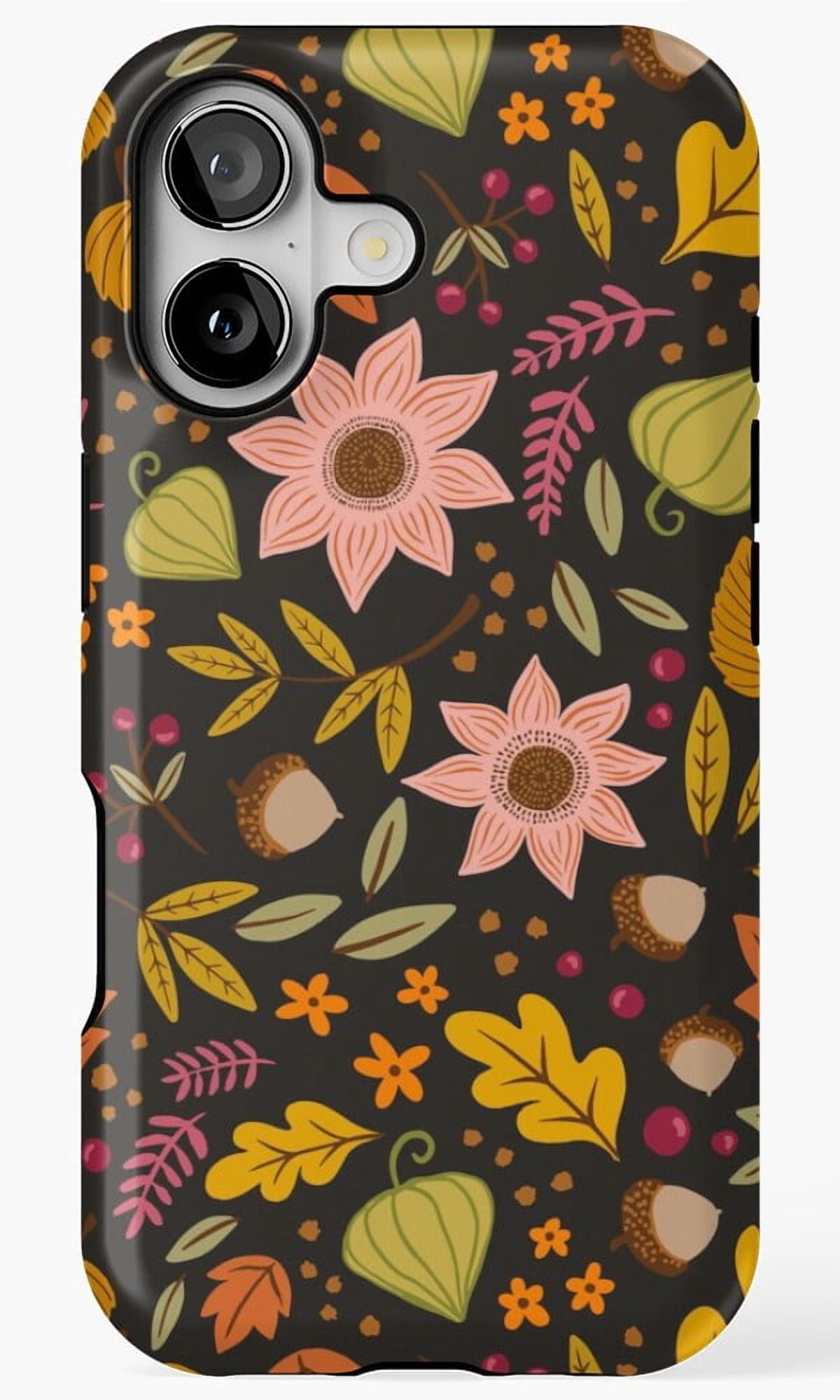 Autumn Floral Dark Botanical Moody Garden Wildflower Art Phone Case for ...