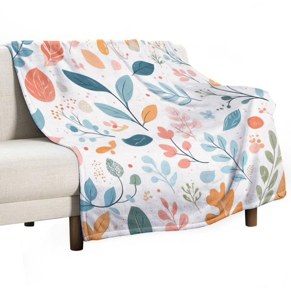 Autumn Floral Pattern Soft Print Blanket Throw Blankets Warm Cozy ...