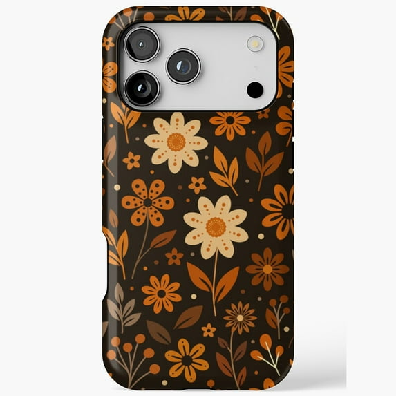 Autumn Floral Seamless Flowers Pattern Design iPhone 11 through 17 Pro ...
