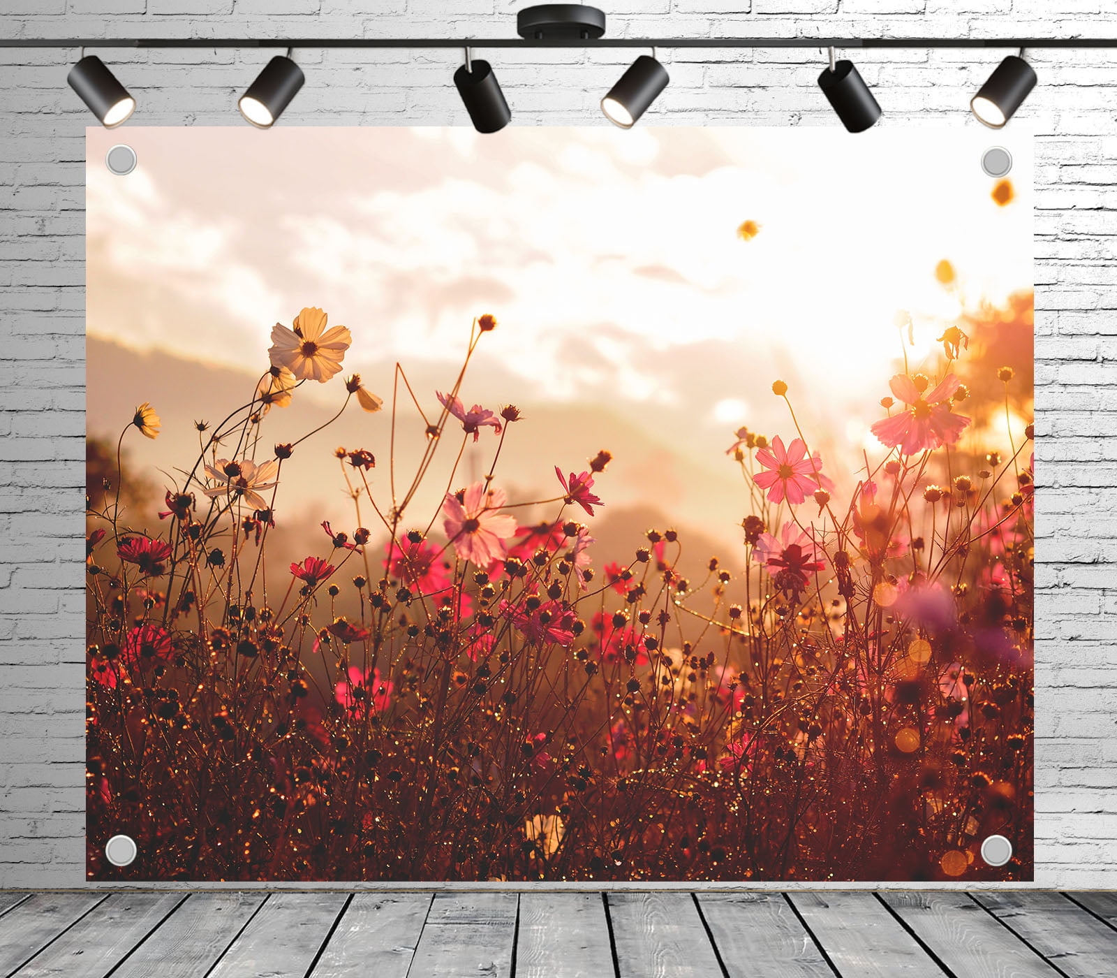 Autumn Flower Field Photoshoot Backdrop Polyester Fabric Banners ...
