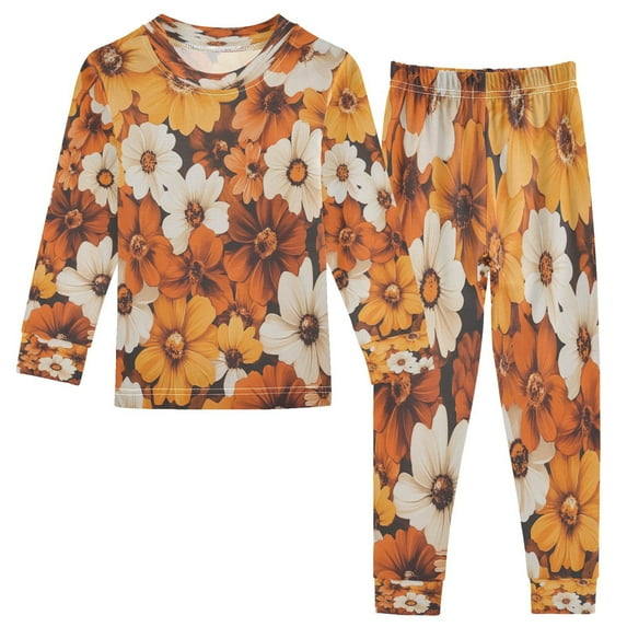 Autumn Flowers Cotton Pajamas 2 Piece Set Sleepwear Soft and ...