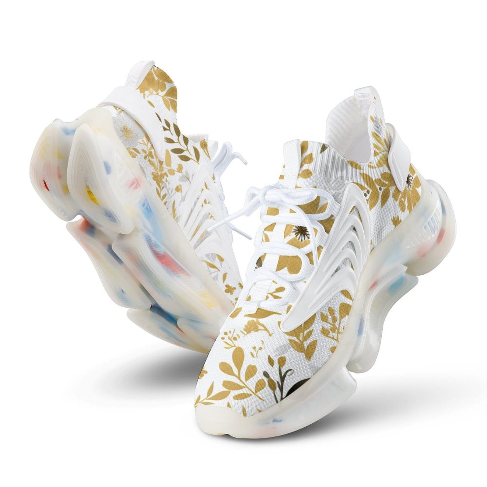 Autumn, Flowers, Leaves Walking Shoes for Men Woman Lightweight Tennis ...