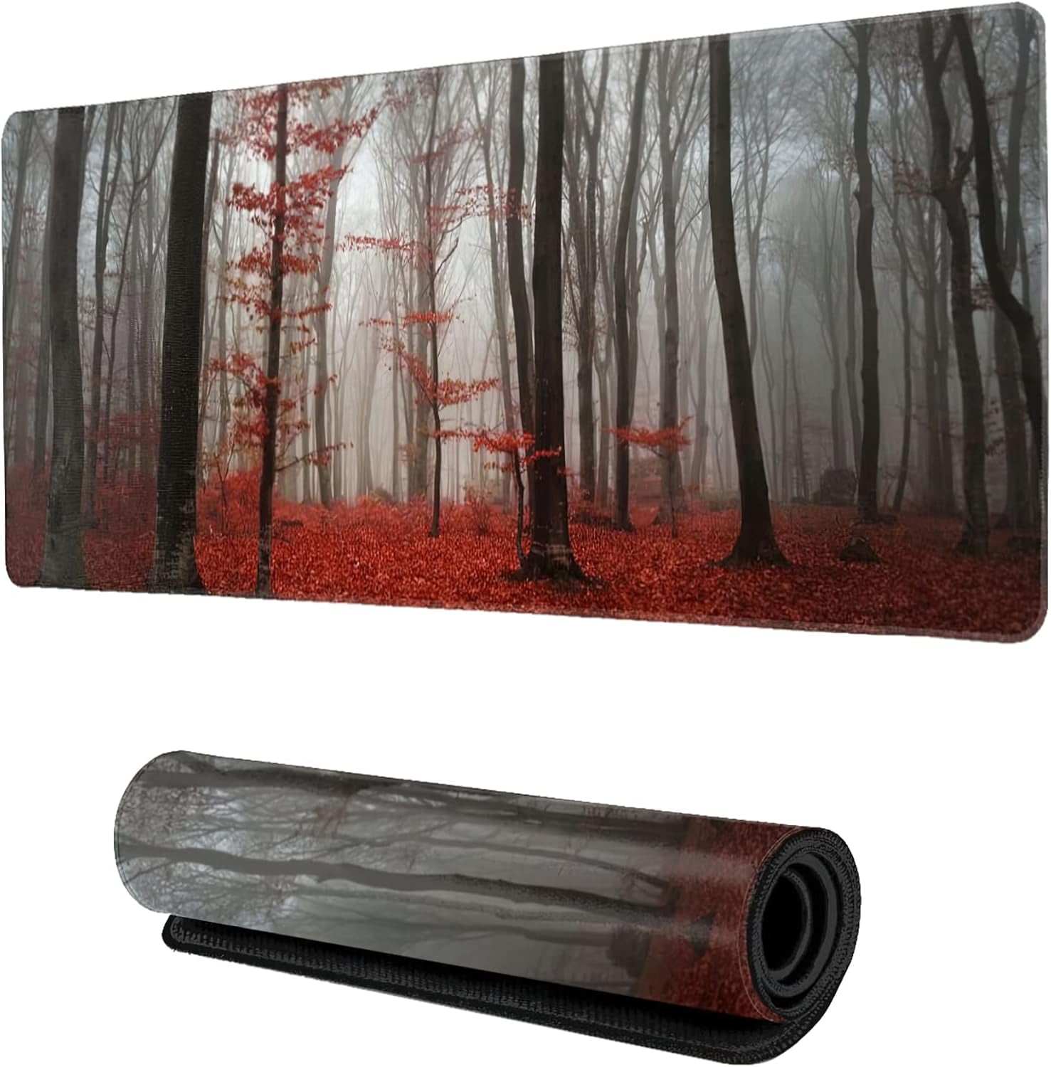 Autumn Foggy Forest XXL Gaming Mouse Pad Extended Mouse Pad Mat ...