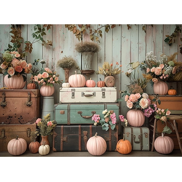 Autumn Forest Backdrop Fall Farm Barn Pumpkin Thanksgiving Harvest ...