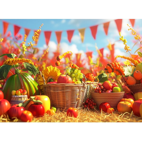 Autumn Forest Backdrop Fall Farm Barn Pumpkin Thanksgiving Harvest ...