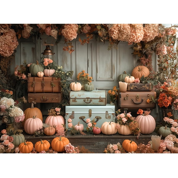 Autumn Forest Backdrop Fall Farm Barn Pumpkin Thanksgiving Harvest ...