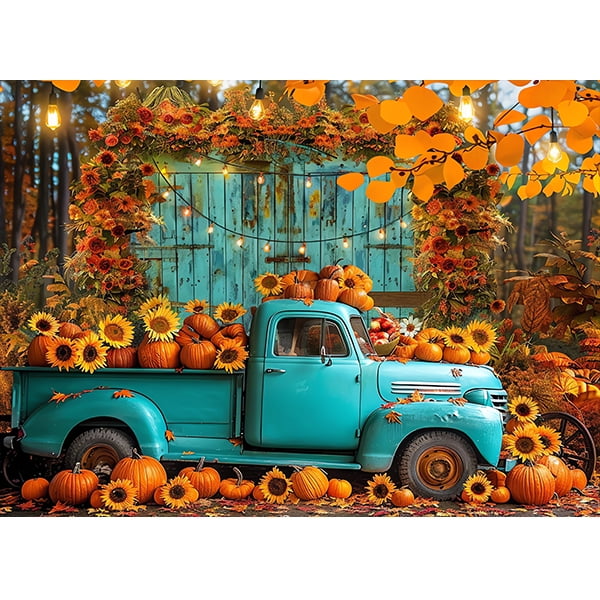 Autumn Forest Backdrop Fall Farm Barn Pumpkin Thanksgiving Harvest ...