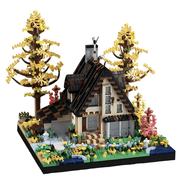 Autumn Forest Cabin Building Blocks, Creative Birthday Gift, Home ...