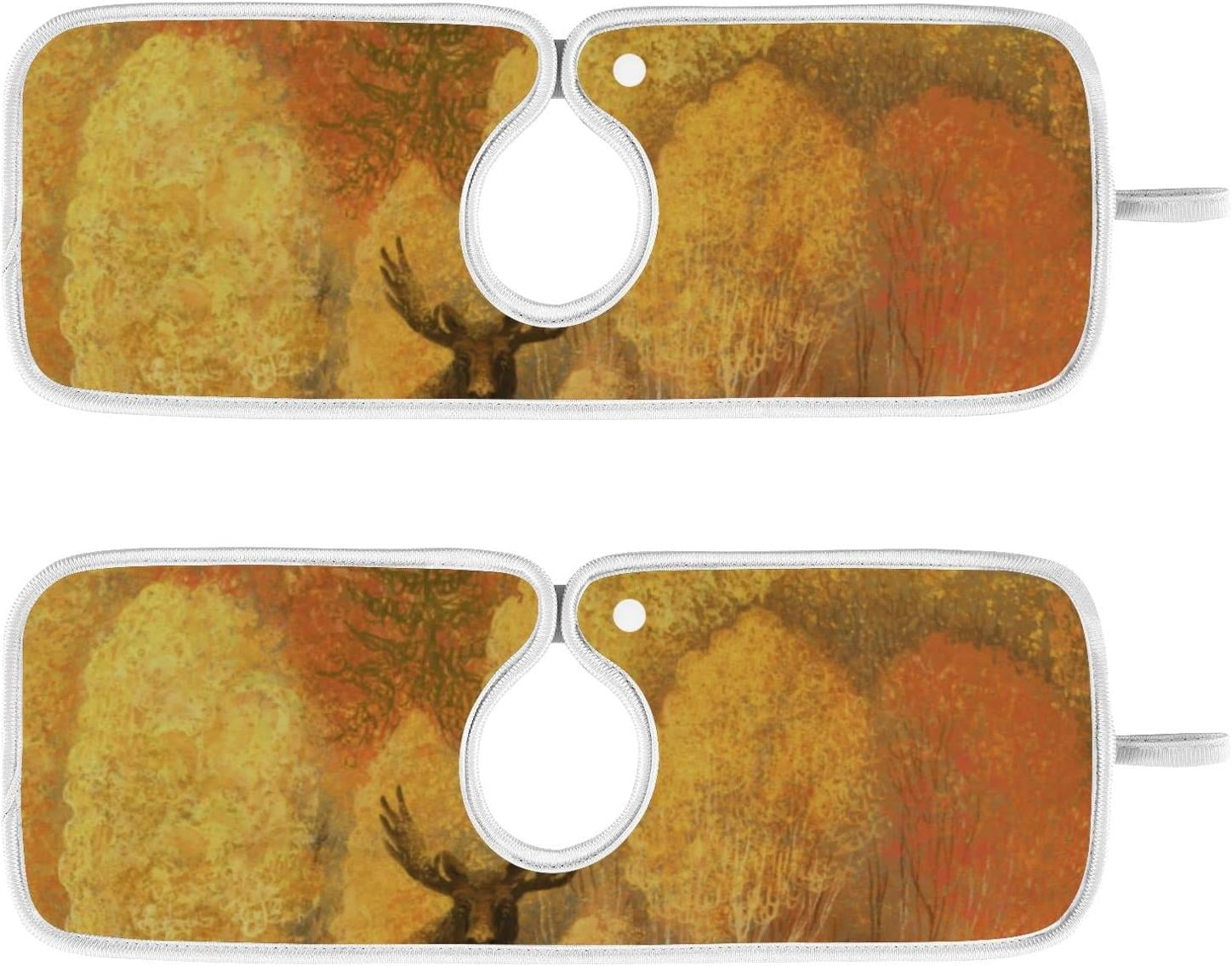 Autumn Forest Deer Fox Kitchen Sink Splash Guard 2 Packs Faucet ...