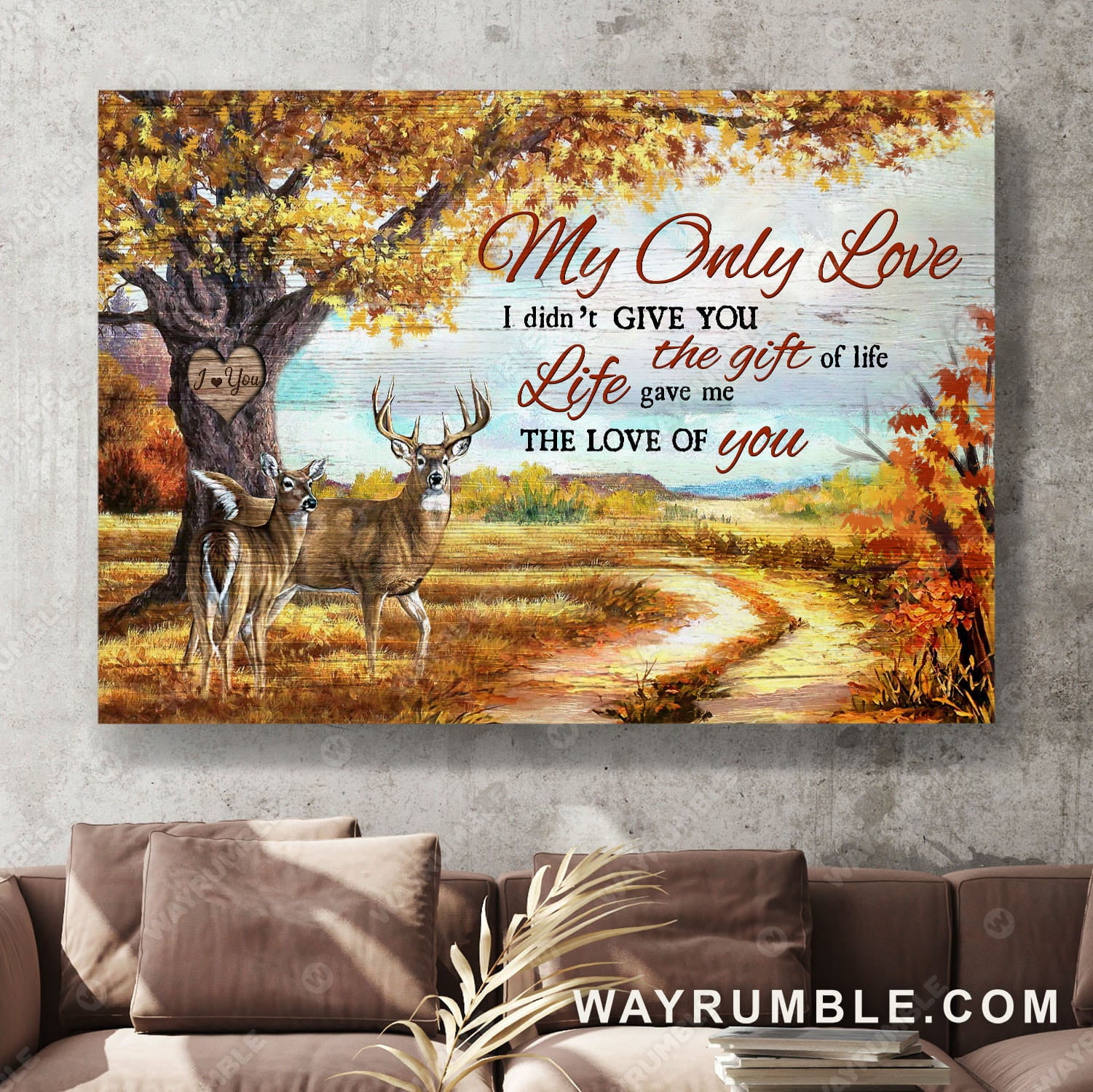 Autumn Forest Deer Painting Life Gave Me The Love Of You - Couple ...