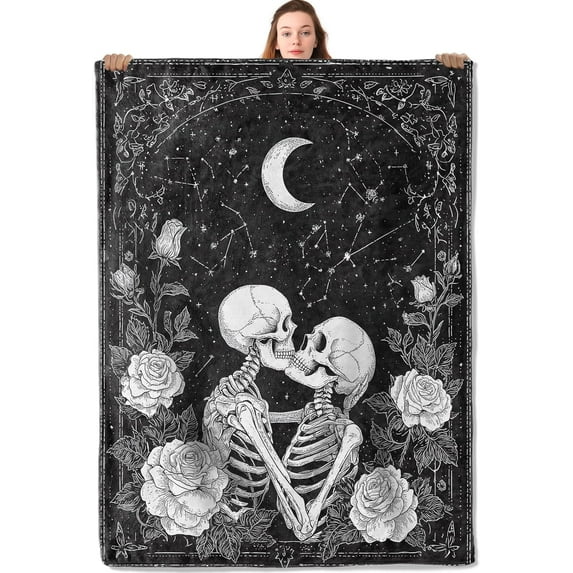 Autumn Forest Design Flannel Blanket Fall Pumpkin and String Light Warm ...