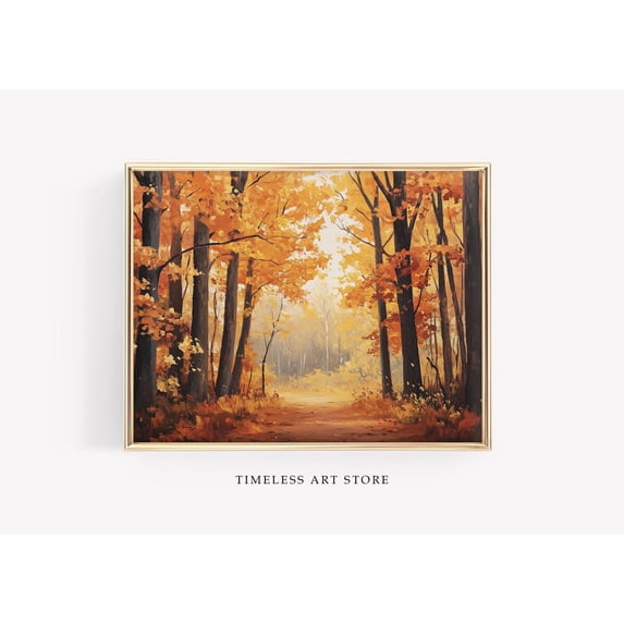 Autumn Forest Landscape Fall Landscape Wall Art Rustic Fall, Stretched ...