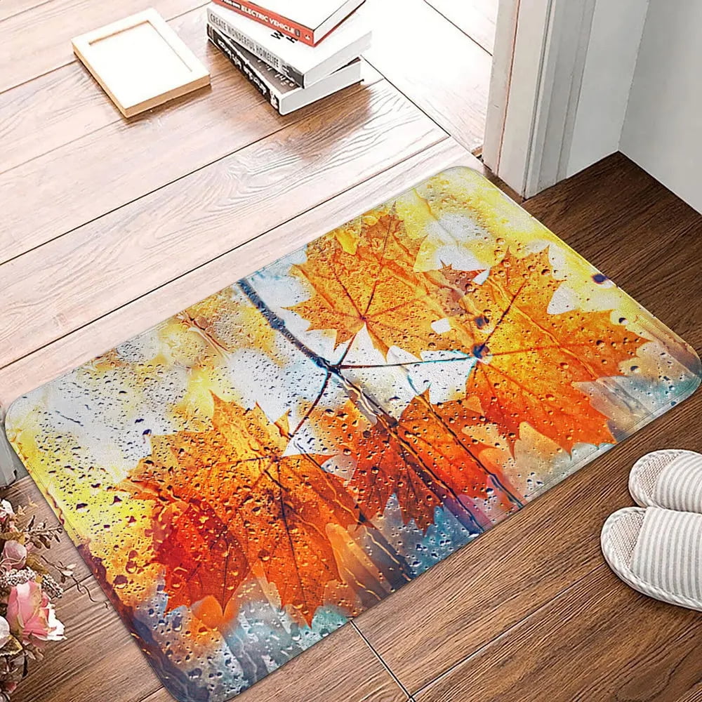 Autumn Forest Maple Leaf Print Pattern Floor Mat Home Living Room ...