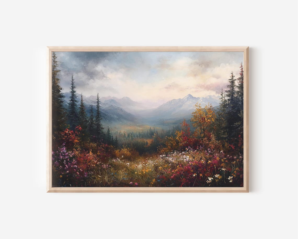 Autumn Forest Moody Fall Landscape Dark Academia Vintage Farmhouse ...