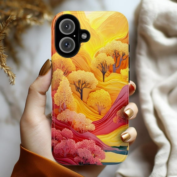 Autumn Forest Paper Art Mountain Landscape Phone Case 17 through 11 Pro ...