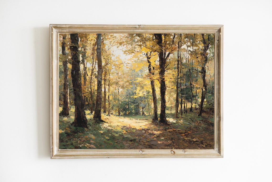 Autumn Forest Path Moody Fall Print Poster Dark Autumn Decor Poster ...