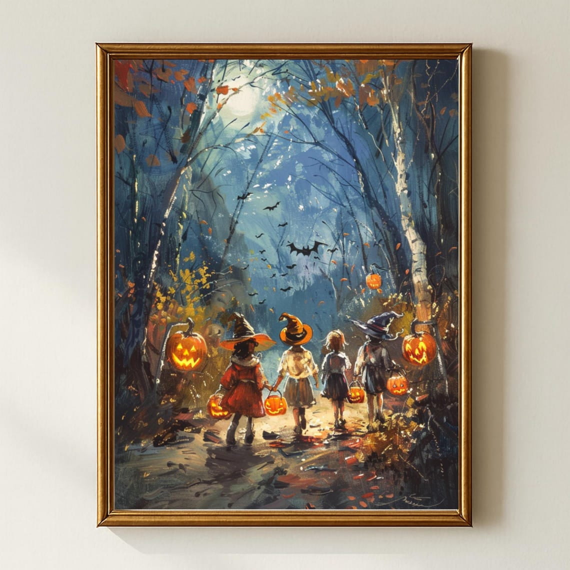Autumn Forest Path Poster Art Vintage , Rustic Fall Landscape, Scenic ...