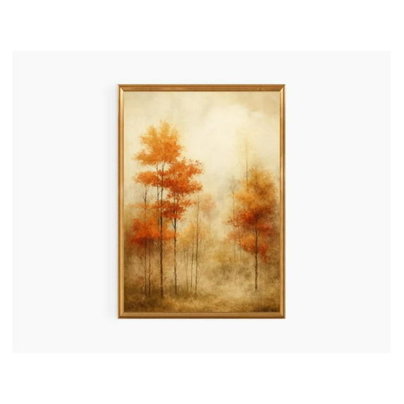Autumn Forest Poster: Rustic Woodland Landscape, Unframed Canvas Size ...