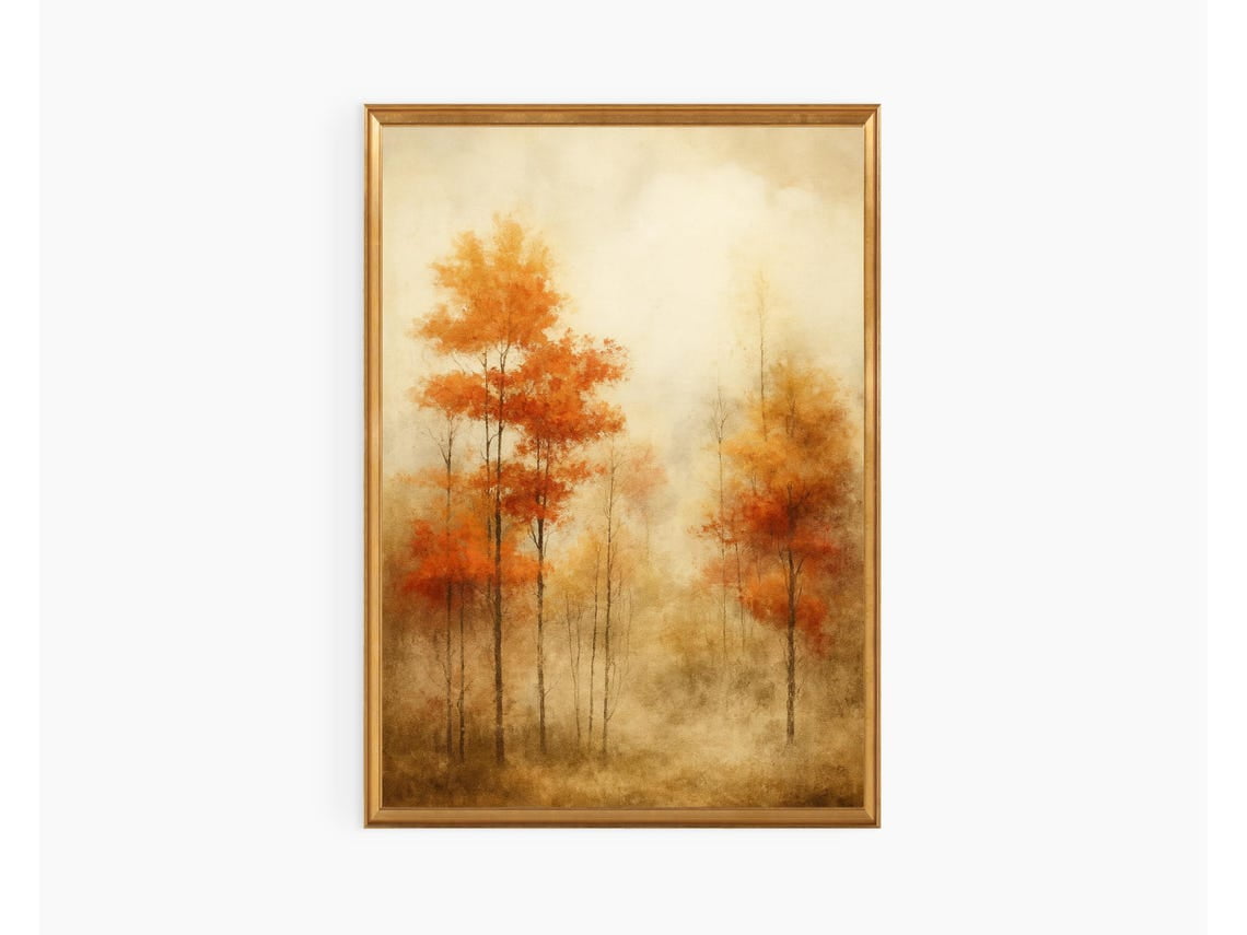 Autumn Forest Poster: Rustic Woodland Landscape, Unframed Poster Size ...