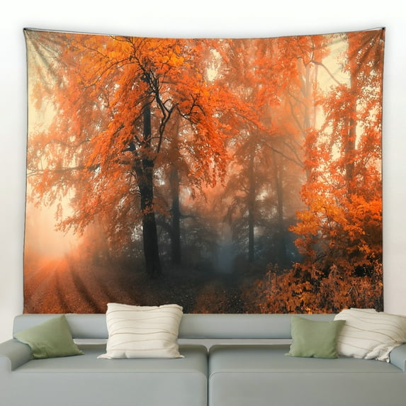 Autumn Forest Stream Landscape Tapestry 3D Mandala Wall Hanging Hippie Wall Tapestry Tapiz Wall ...