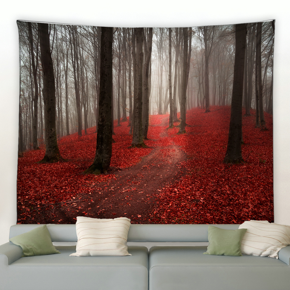 Autumn Forest Stream Landscape Tapestry 3D Mandala Wall Hanging Hippie ...