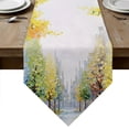 Autumn Forest Table Runner Linen Burlap Table Runner 48 Inches Long ...