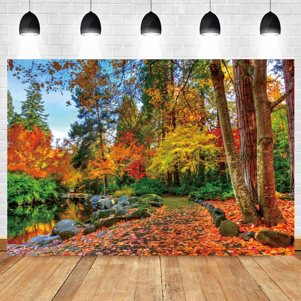 Autumn Forest Tree Leaves Photography Backdrop Nature Scenery Newborn ...