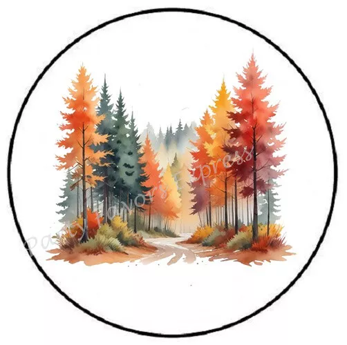 Autumn Forest Trees Sticker Party Favors Sticker Envelope Seals Labels ...