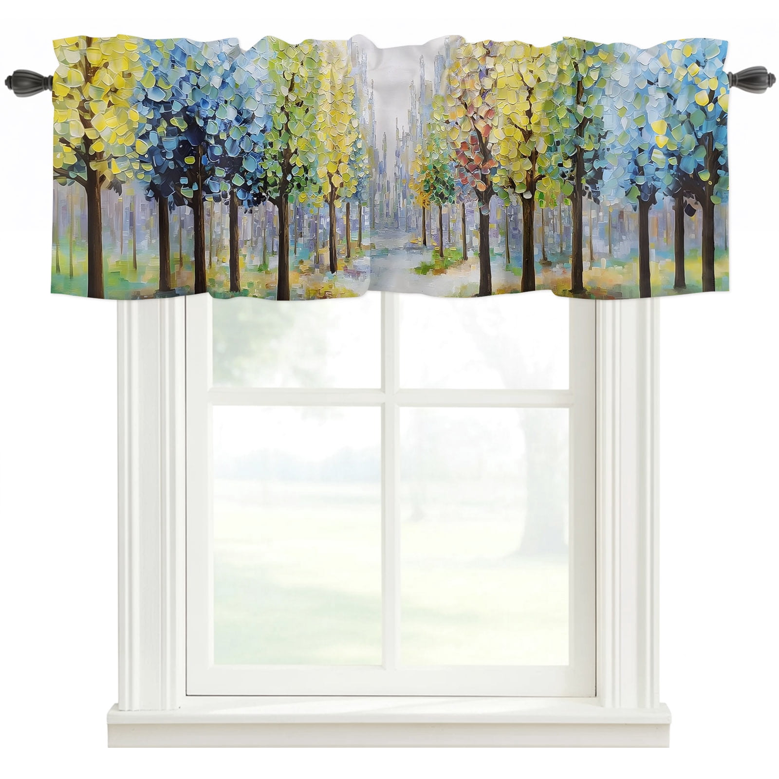 Autumn Forest Valances for Windows Farmhouse Kitchen Curtains Valances ...