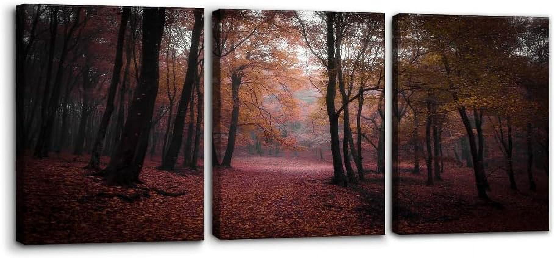 Autumn Forest Wall Art Canvas Painting Autumn Fall Leaves Posters and ...