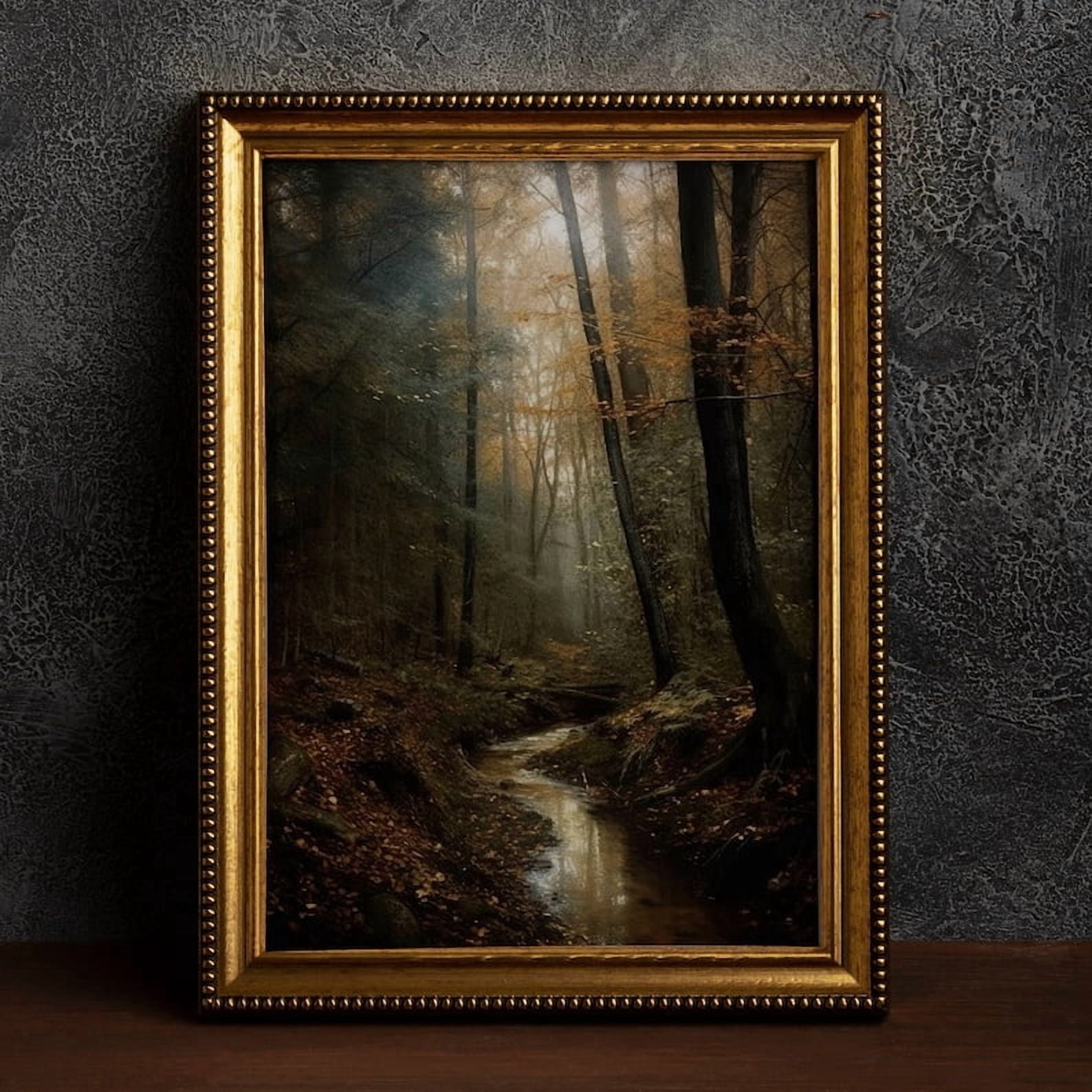 Autumn Forest Wall Art Print Dark Academia Style Vintage Nature Scene ...
