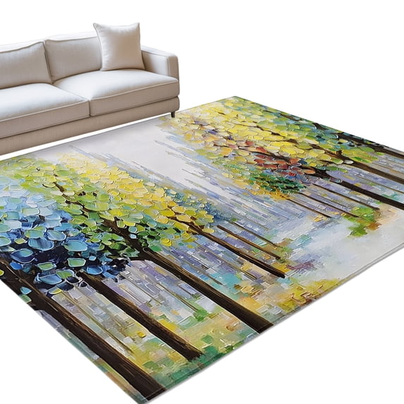 Autumn Forest Washable Rug 8x10 Area Rug for Living Room Bedroom Non ...