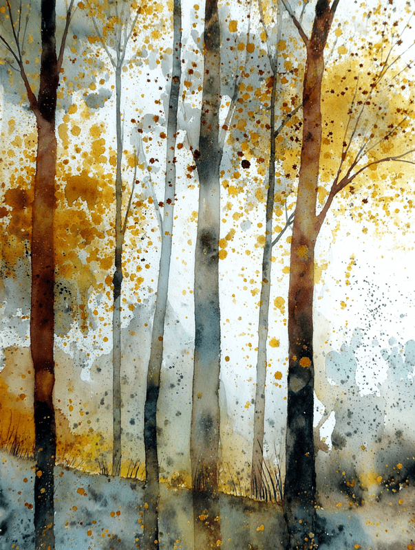 Autumn Forest Watercolor Canvas Print, Suitable for Living Room, Office ...