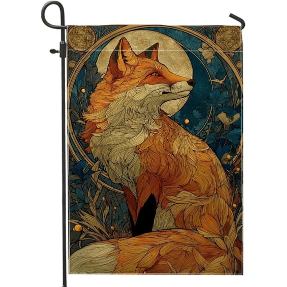 Autumn Fox Garden Flag Double Sided Burlap Outdoor Decor Banner for ...