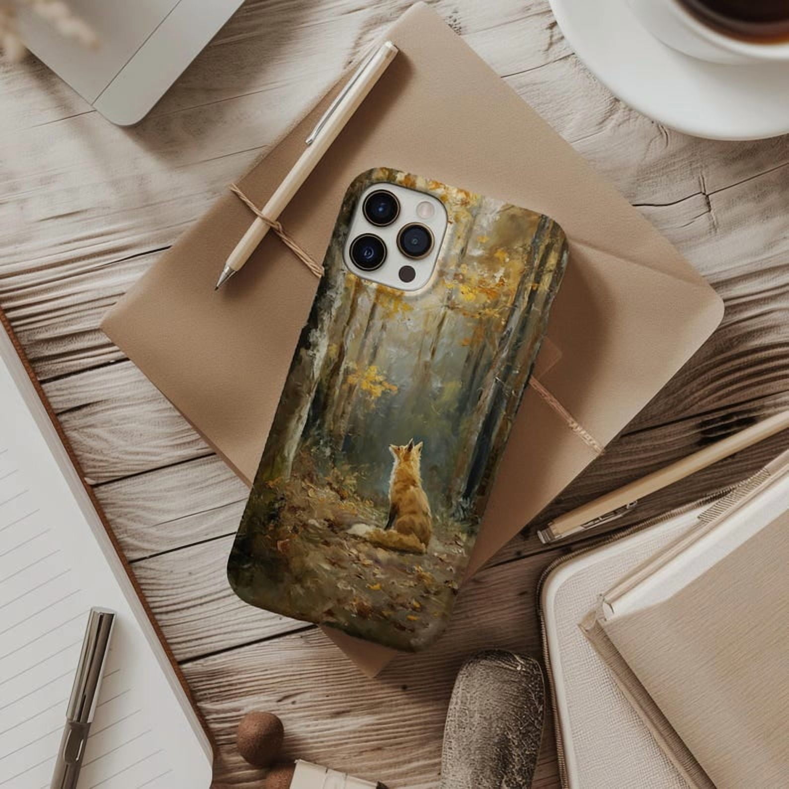 Autumn Fox Oil Painting Woodland Forest Art Case for iPhone 17 16 15 14 ...