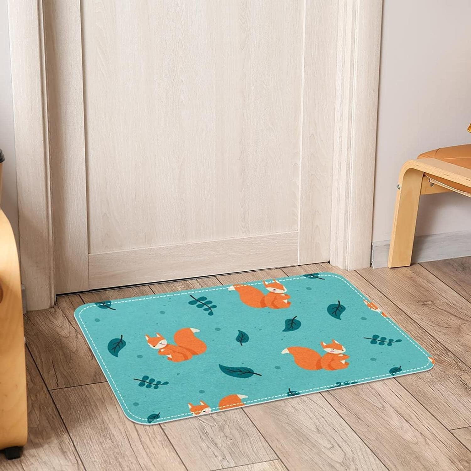 Autumn Fox Pattern Bath Rug Absorbent Non Slip Soft Washable Door Mat ...