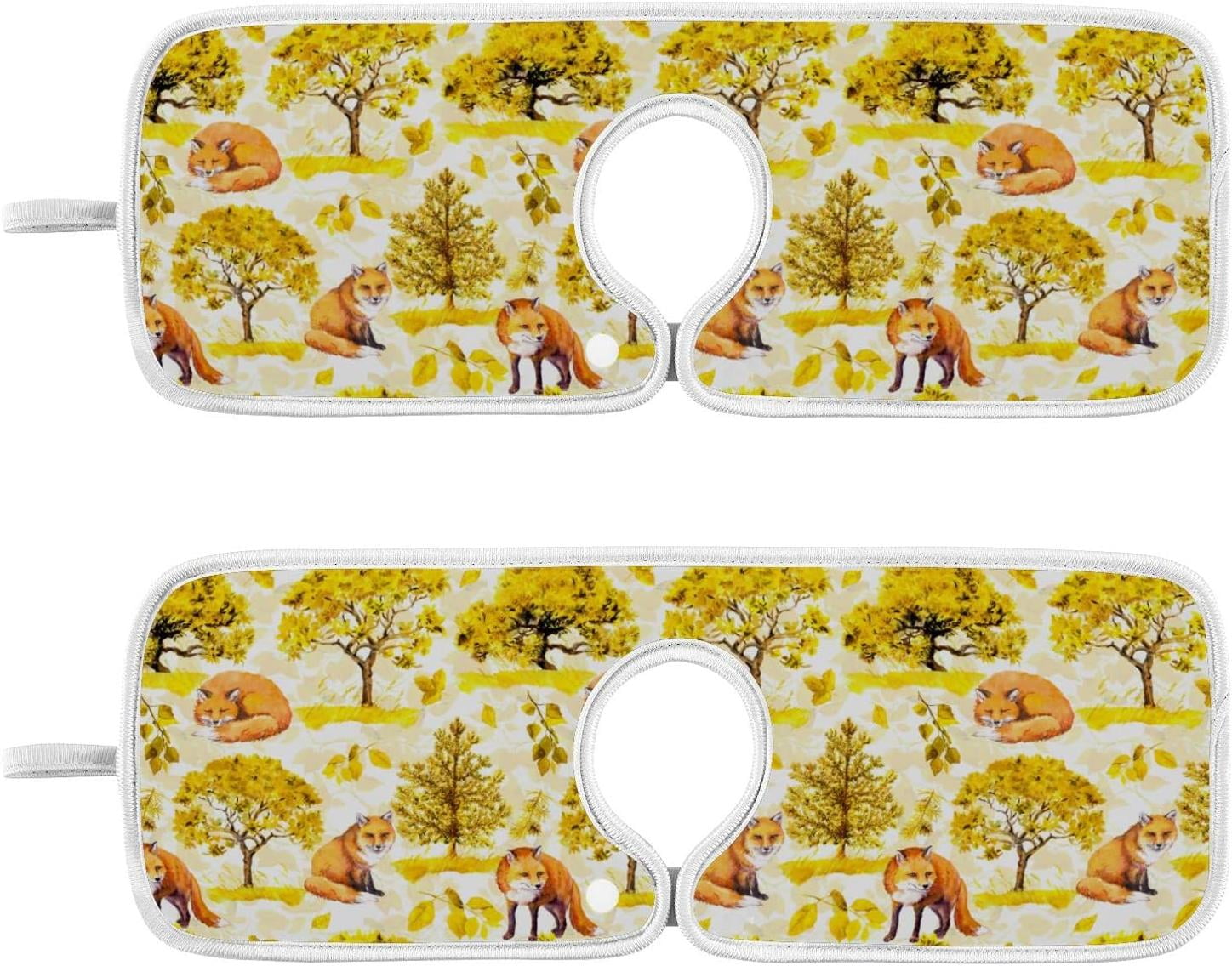 Autumn Fox Trees Sink Splash Guard for Faucet 2 Packs Faucet Absorbent ...